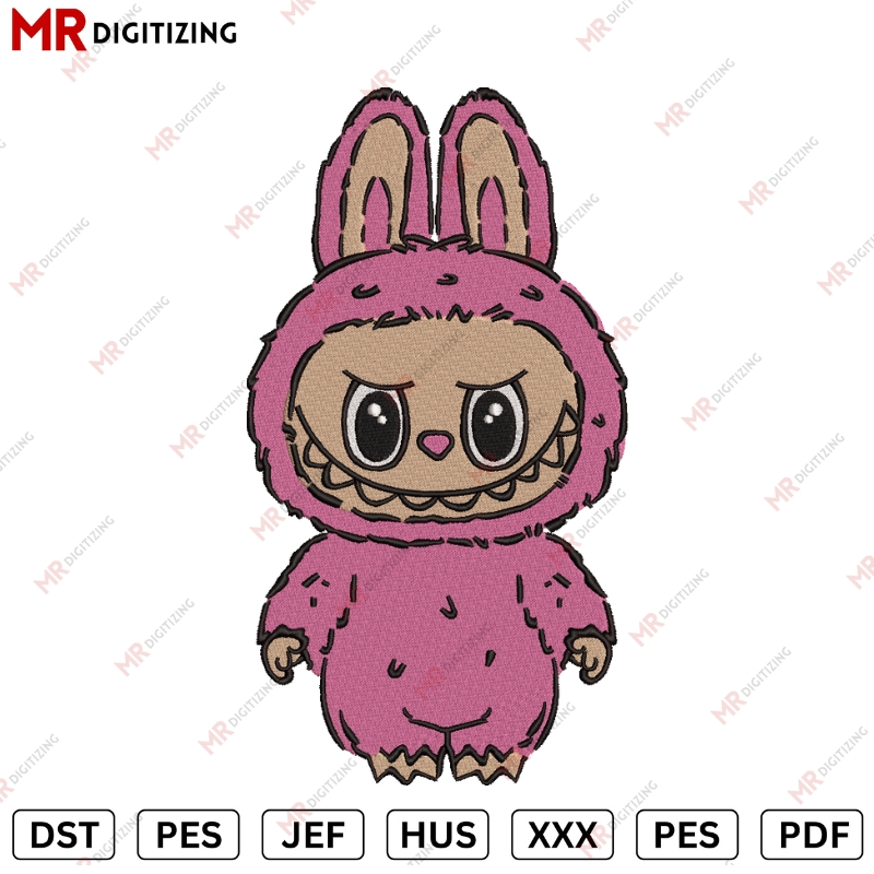 New Labubu Embroidery design- DST, PES, JEF etc.